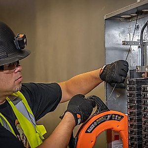 Klein Tools 40233 Wire Pulling Gloves, Extra Grip Work Gloves with Thumb Reinforcements and Grip Patches on Palm and Fingertips, Large