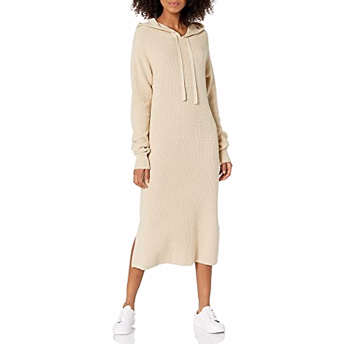 The Drop Women's Claudia Cuddle Hoodie Midi Dress, Crème Brulee, XL