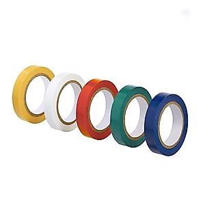 Amazon Basics Electrical Tape, 1/2-inch by 6.66 yard, Multi-Color, 10-Pack, Great for General Home&DIY, Automotive, Electrical, Labeling and Craft Project