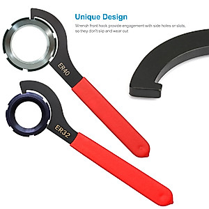 Ocasar Coilover Wrench Spanner, 4PCS Non-Slip Spanner Wrench Set, Professional Universal Rubber Handle Wrench Spanner Tool for Floor Heating Pipes and Cars Walnut