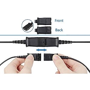 TruVoice USB-A to QD Adapter Cable Compatible with Any Plantronics Wired Headset with a QD and Includes Volume Control and Mute Functionality (Connects Headset to PC, Laptop and Softphones)