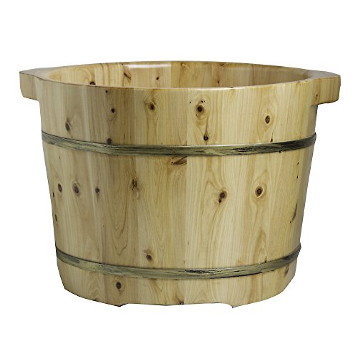 ALFI brand AB6604 15-Inch Solid Cedar Wood Foot Soaking Barrel Bucket with Matching Spoon