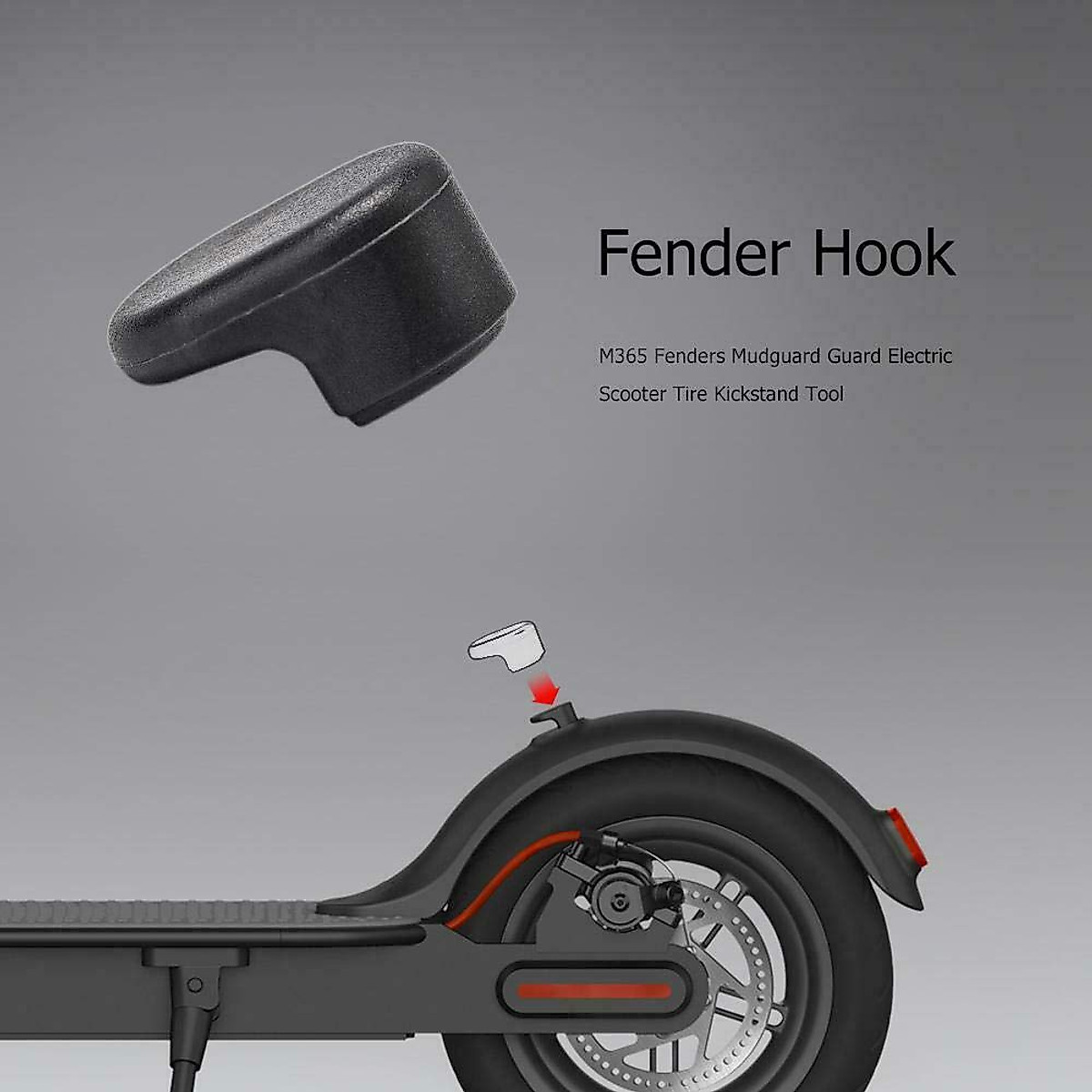 Chuancheng for Xiaomi Mijia M365/M365 Pro M187 Electric Scooter Accessories Pack Set 1 Hook, 1 Rear Fender Support, 1 Dashboard Cover, 3 Rubber, 1 Fender Hook, 1 Cover, 1 Wrench Buckle (Red)