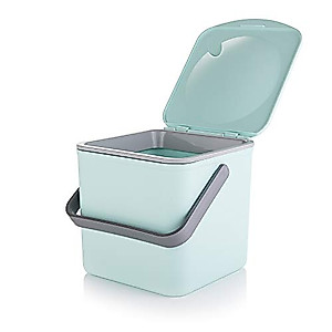 Minky Homecare Kitchen Compost Bin – Countertop Food Waste Caddy with Easy Wipe Clean Interior – Made in The UK - 3.5L (0.9 gal.) (Pastel Green)