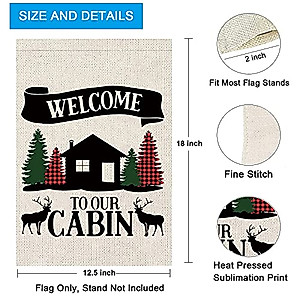Cabin House Decor Welcome To Our Cabin Garden Flag Cabin Decor Housewarming Gift (Welcome To Our Cabin)