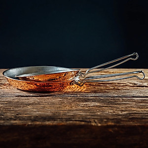 Sertodo Copper Skillet Pan | 8 inch Diameter | Patented Stainless Steel Handle System | Naturally Non-Stick Tin Lining, Pure Copper Body | Professional Kitchen Grade | Elegant, Durable, Functional