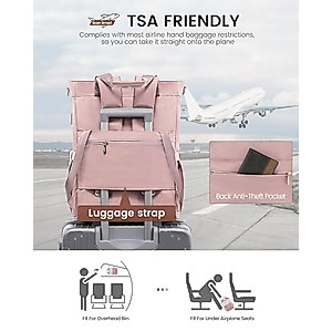 LOVEVOOK Laptop Backpack for Women 15.6 Inch Laptop Bag with USB Port Wide Open Work Tote Bag Convertible Casual Daypack Business Computer Travel Backpack Purse Teacher Nurse Bag