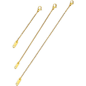 Altitude Boutique 18k Gold Plated Necklace Extenders | Delicate Necklace Extender Chain Set for Women | 3 Piece Set, Hypoallergenic Extensions 2”, 4”, 6” Inches in Gold, Rose Gold, or Silver (Gold)