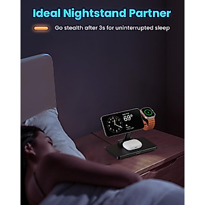 3-in-1 Foldable Charger Stand for MagSafe: JoyGeek Wireless Charging Station for iPhone 15/14/13/12 Pro Max Plus Mini, Magnetic Mag-Safe Dock for Apple Watch Ultra/SE/9/8/7/6/5/4/3/2, Air Pods Pro/3/2