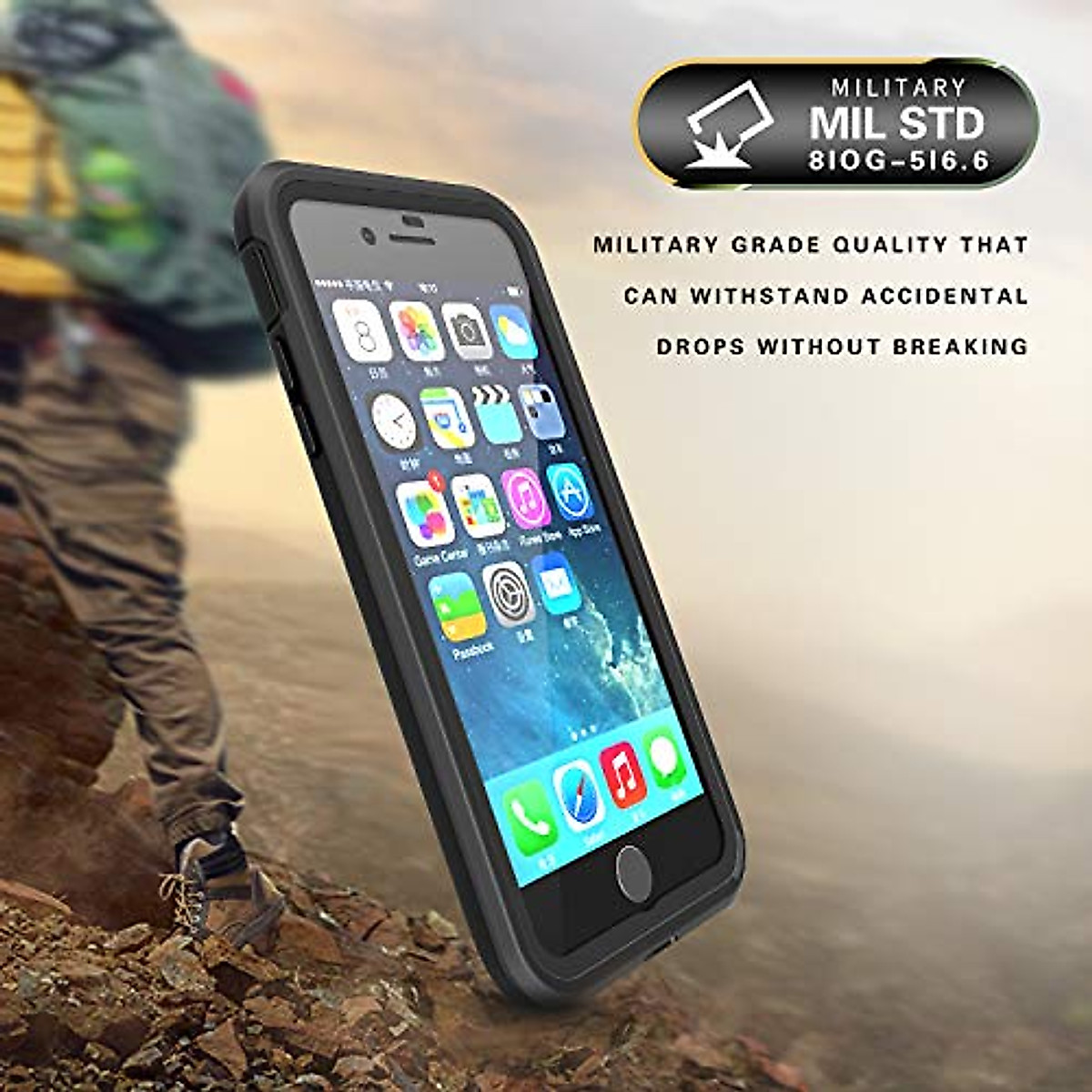 ImpactStrong iPhone 7 Plus/iPhone 8 Plus Case, Ultra Protective Case with Built-in Clear Screen Protector Full Body Cover for iPhone 7 Plus/iPhone 8 Plus (Black)