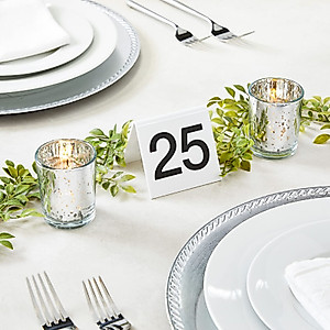 Juvale Set of 25 Restaurant Table Numbers 1-25, Double-Sided Acrylic Tent Table Numbers for Events, Banquets, Food Service, Wedding Receptions (Black and White, 3x2.75x2.5 in)