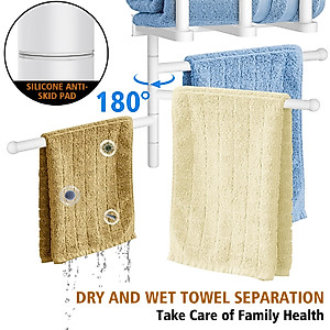 Towel Rack for Rolled Towels (White-Swivel)