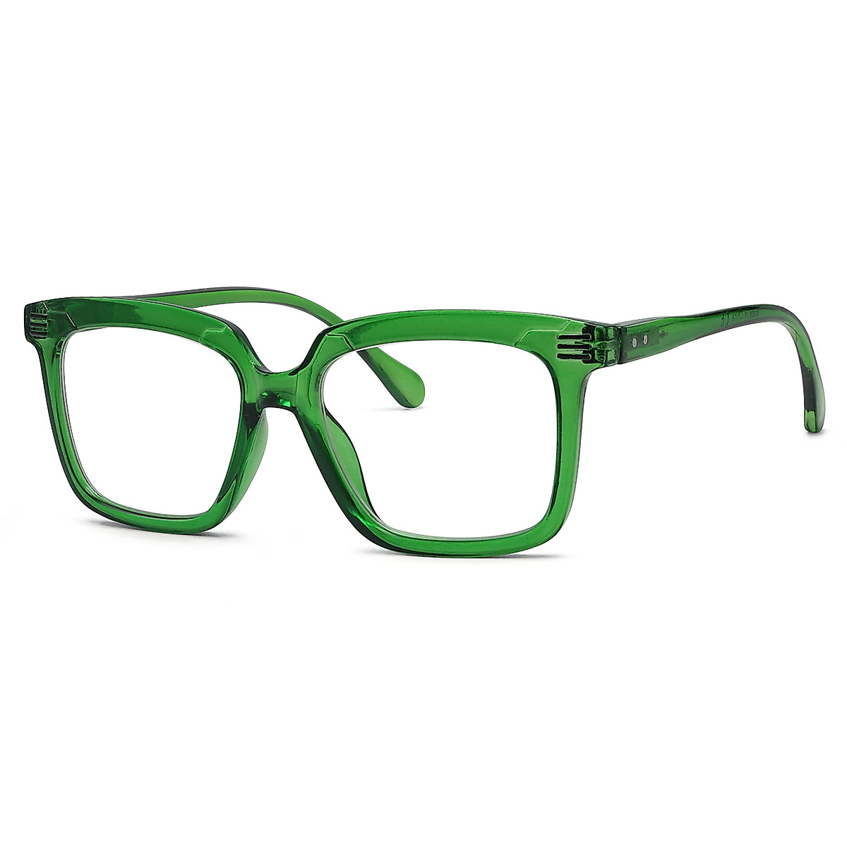 Eyekepper Square Reading Glasses for Women Large Frame Readers - Green +1.50