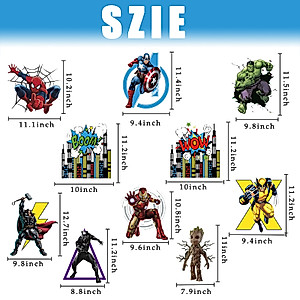 10 PCS Superhero Door Sign Super Fun Hero Theme Party Supplies Superhero Sign Banner Hero Super Wall Decorations.