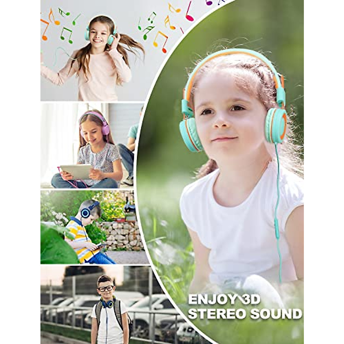 4Pack Kids Headphones with Microphone,Headphones for Kids for School,98db Volume Limited Over-Ear Wired Headphones for Kids Girls Boys,Foldable Toddler Headphones for PC/Laptop/School/Tablet/Travel