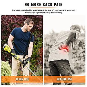 Iswawo Trimmer Strap for Weed Eater, Adjustable Shoulder Strap Easy Release Brush Cutter Harness, Compatible with Greenworks/DEWALT/EGO String Trimmer, Leaf Blower, Shrub Trimmers & Snow Blower