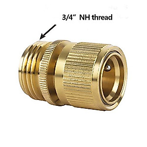 HQMPC Garden Hose Quick Connect Solid Brass Quick Connector Garden Hose Fitting Water Hose Connectors 3/4 inch GHT (2SETS)