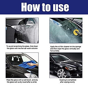 MITRIVFLE Car Glass Oil Film Remover, Car Windshield Cleaner, Improve Fine Scratches, Remove Stains, Rain and Fog Prevention