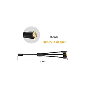 Powerness DC 7909/8mm Female to XT60 Female/DC 8020 Male/Anderson Adapter for Portable Power Station, Compatible with Jackery, Bluetti, Ecoflow, Anker, Goal Zero Portable Power Station