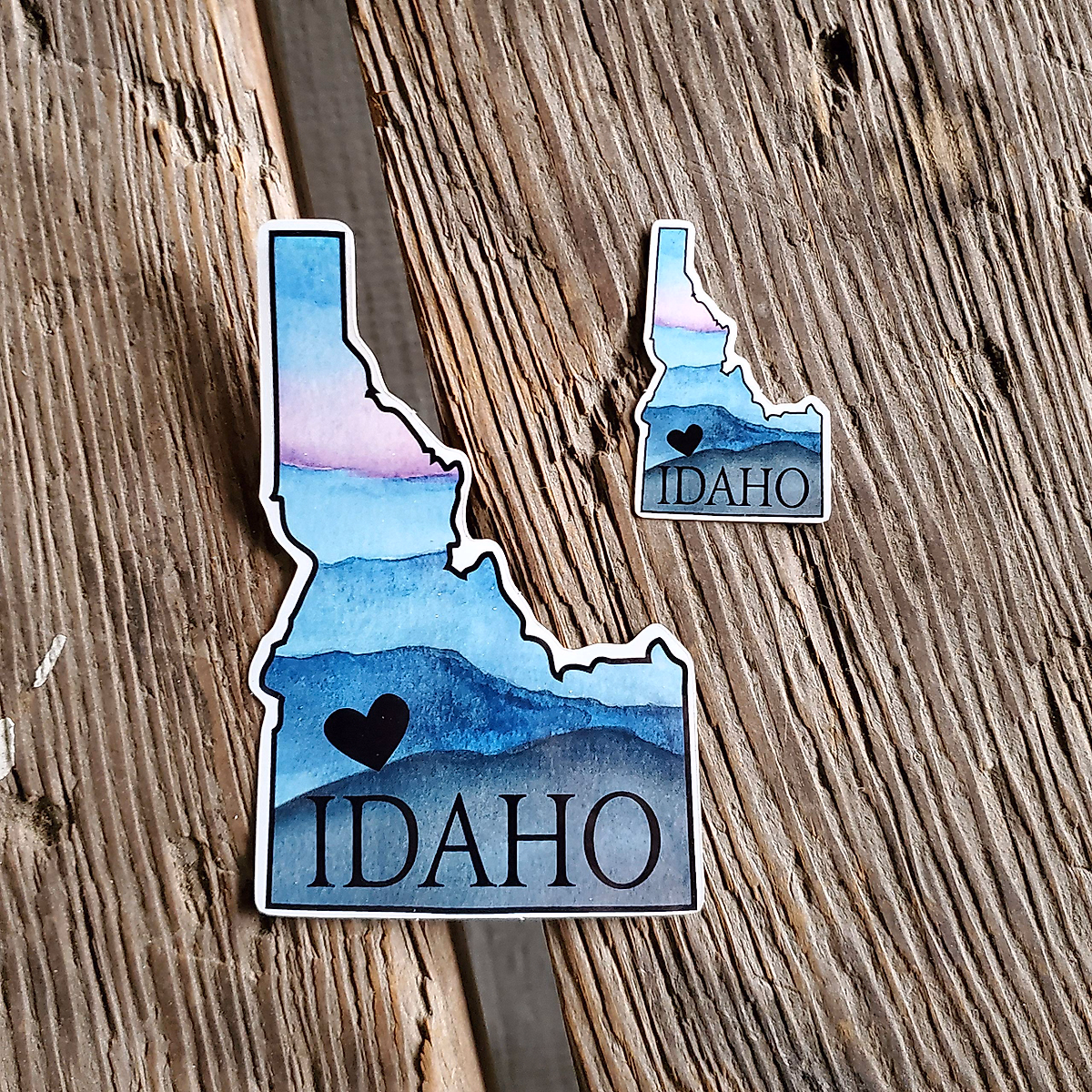 Idaho sticker bundle, 3 pack of watercolor, constellation and heart, great for laptops, water bottles, car windows!