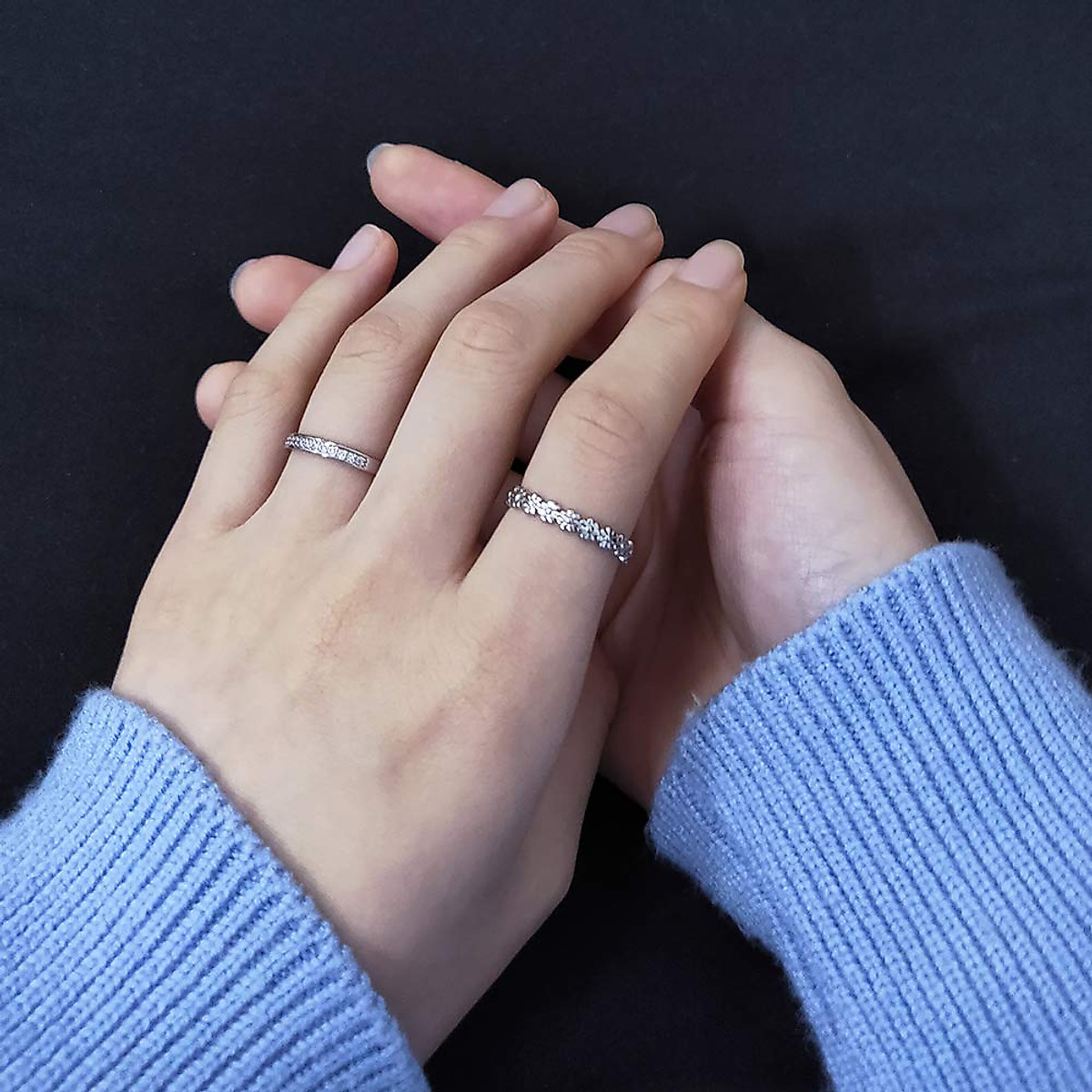 QWALIT Toe Rings for Women Toe Rings Silver Toe Ring Women Flower Knot Simple Open Adjustable Toe Rings Wave Tail Ring Foot Ring Jewelry