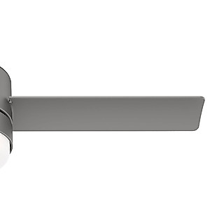 Hunter Fan Company Gilmour 44-inch Indoor/Outdoor Matte Black Casual Ceiling Fan With Bright LED Light Kit, Remote Control, Reversible WhisperWind Motor and SureSpeed Technology Included