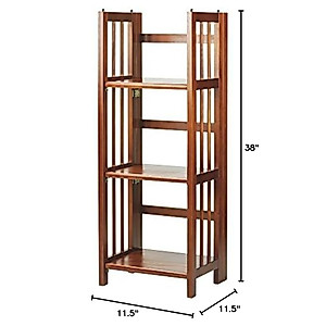 Casual Home 3-Shelf Folding Bookcase (14" Wide)-Mahagony