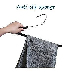 Homa Jia Heavy-Duty Hangers Open Ended Metal Pants Hangers with Non-Slip Friction Foam Coated for Slacks Jeans,Trousers,Skits (10 Pack)