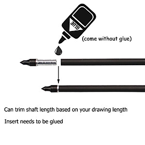 SinoArt Carbon Arrows 100% Carton Fiber Shaft 340/400/500 Spine Press-Fit Nocks Vanes Arrows for Bow Pack of 6 or 12 (12pack, 400Spine)