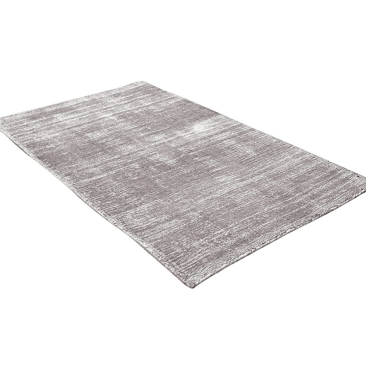 Home Must Haves Faux Silk Solid Color Contemporary Modern Hand-Tufted 100% Viscose Area Rug Carpet, 8' x 10', (Taupe 8x10)