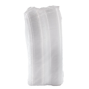 DART CH8DEF 8 oz Tamper-Resistant Clear Hinged Container with Flat Lid (Case of 200)