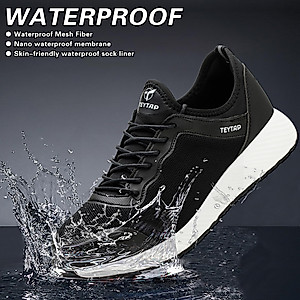 TEYTAP Steel Toe Shoes for Men Women Work Shoes Waterproof Comfortable Cushion Lightweight Safety toe Shoes Construction Puncture Proof Sneakers