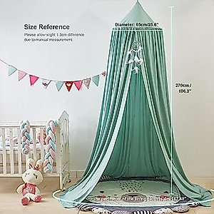 LImiLI Bed Canopy for Kids, Round Dome Kids Mosquito Net Indoor Outdoor Castle Hanging House Decoration Reading Nook Kids Playing Home Decoration(Lake Green)