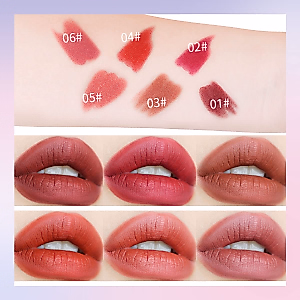 6-Color Mini Matte Color Star Capsule Lipstick set. Mini Long Lasting Non Stick Cups .Velvet Portable Star Candy Colour Capsule Lipstick Set. Suitable For All Kinds Of Occasions, PINK