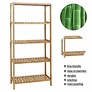KINBOR BABY Kinborbaby Storage Shelf Bamboo Shelf - Bathroom Shelf, Bamboo Shelf, Bamboo Bookshelf, Bathroom Rack