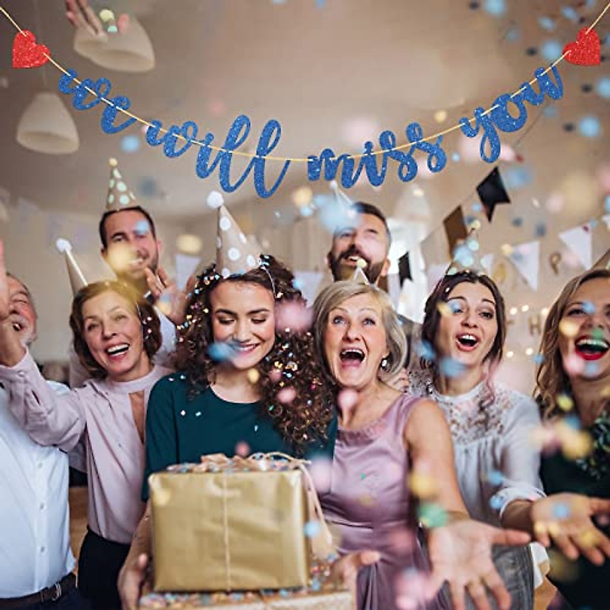 Dalaber We Will Miss You Banner for Retirement,Farewell Party,Going Away Party Decorations - Goodbye Themed Party Decoration Supplies - Blue