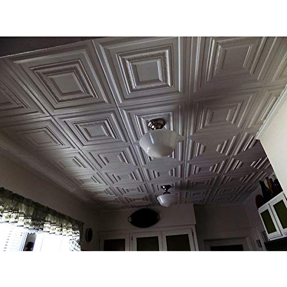 A La Maison Ceilings R31 Chestnut Grove Foam Glue-up Ceiling Tile (128 sq. ft./Case), Pack of 48, Plain White