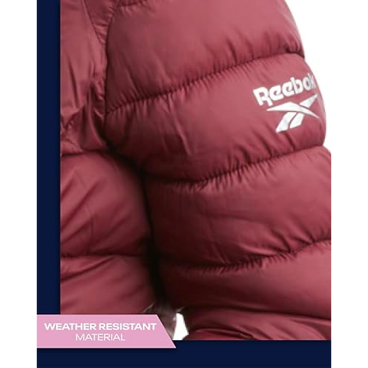 Reebok Women's Winter Jacket - Heavyweight Quilted Puffer Parka Coat - Sherpa Lined Ski Jacket for Women (S-XL), Size X-Large, Classic Maroon