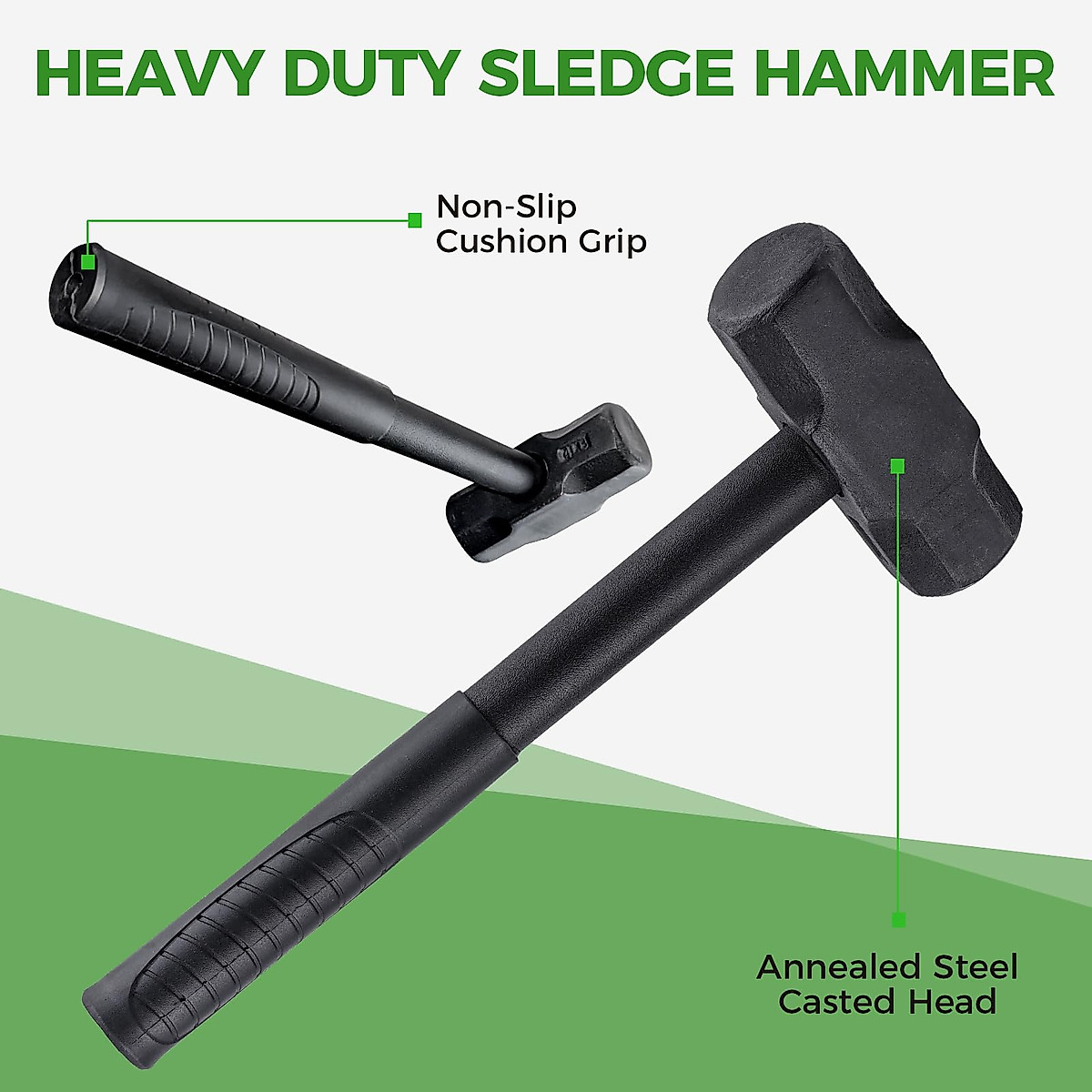 Optimech Kindling Splitter 10 x14.5in, Solid Cast Steel Log Splitter for Wood 9LB Heavy Duty with Half Ring - Manual Firewood Cracker Splitting Tool for Outdoor Camping (L)