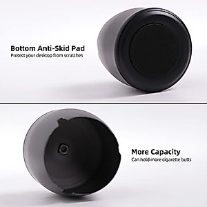 Small Outdoor Ashtray with Lid for Cigarette, Smokeless Stainless Steel Ash Tray, Smell Proof Windproof Ashtrays for Outside Patio Home Office Tabletop, Odorless Car Ashtrays(2.99"x2.68"x2.95")