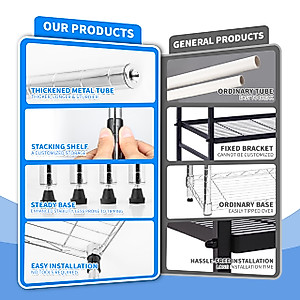 HealSmart Heavy Duty Shelving Unit, Wire Metal Stackable Storage, 1-Tier Shelf, Chrome, 15" W x 13.8" D x 15" H