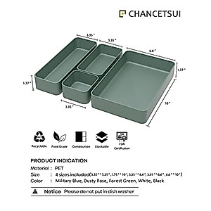 9 Pcs Stackable Drawer Organizer Trays Set, Multifunctional Stackable Storage Trays for Vanity, Bathroom, Kitchen, Desk Drawer Organizer Office. Plastic Drawer Organizers Available In 5 Colours, Green