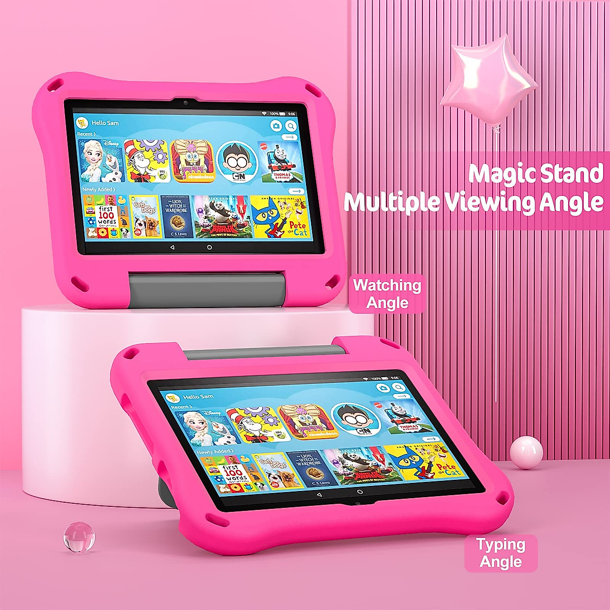 Fire HD 8 Tablet Case for Kids,Kindle Fire HD 8 Case,Amazon Fire Tablet 8 Case,DiHines Shockproof Handle Stand Kids Case Cover for Amazon Kindle Fire HD 8/8 Plus(12/10th Generation,2022/2024 Release)