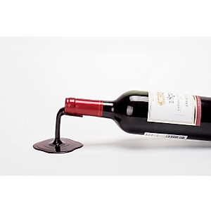 Spilled Wine Bottle Holder - Fun and Unique Way to Display Your Favorite Wine - Red and White (Set of 2)