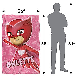 LOGOVISION PJ Masks Blanket Owlette Character Kids Silky Touch Blanket, 36" x 58"