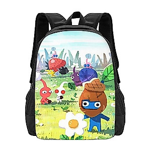 RACEK Durable Anime Backpacks Novelty 3D Printed Laptop Backpack Travel Camping Hiking Daypack Pik-min Shoulders Bag For Men Women