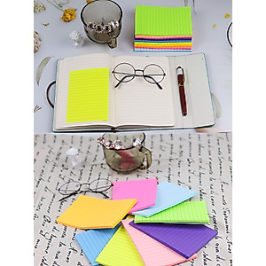 (8 Pack) Lined Sticky Notes Post, 8 Colors Self Sticky Notes Pad Its 4X6 in, Bright Post Stickies Colorful Big Square Sticky Notes for Office, Home, School, Meeting,40 Sheets/pad