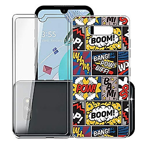Phone Case for LG K31 Rebel 5.7 Inch, with [2 x Tempered Glass Screen Protector], KJYF Clear Soft TPU Shell + Ultra-Thin Anti-Scratch Anti-Yellow Case for LG K31 Rebel - Happy
