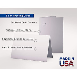 Desktop Publishing Supplies 4" x 6" Heavyweight Blank White Greeting Card Sets (20 Cards & Envelopes)
