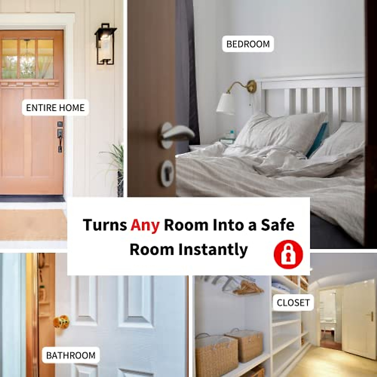 FlipLok High Security Door Lock - 10X Stronger Than a Deadbolt, Keypad Lock, Black, Keyless